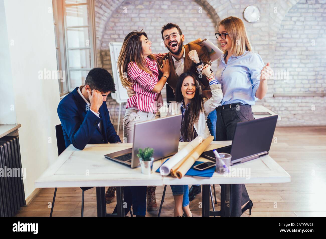 Successful business group of people at work in office Stock Photo - Alamy