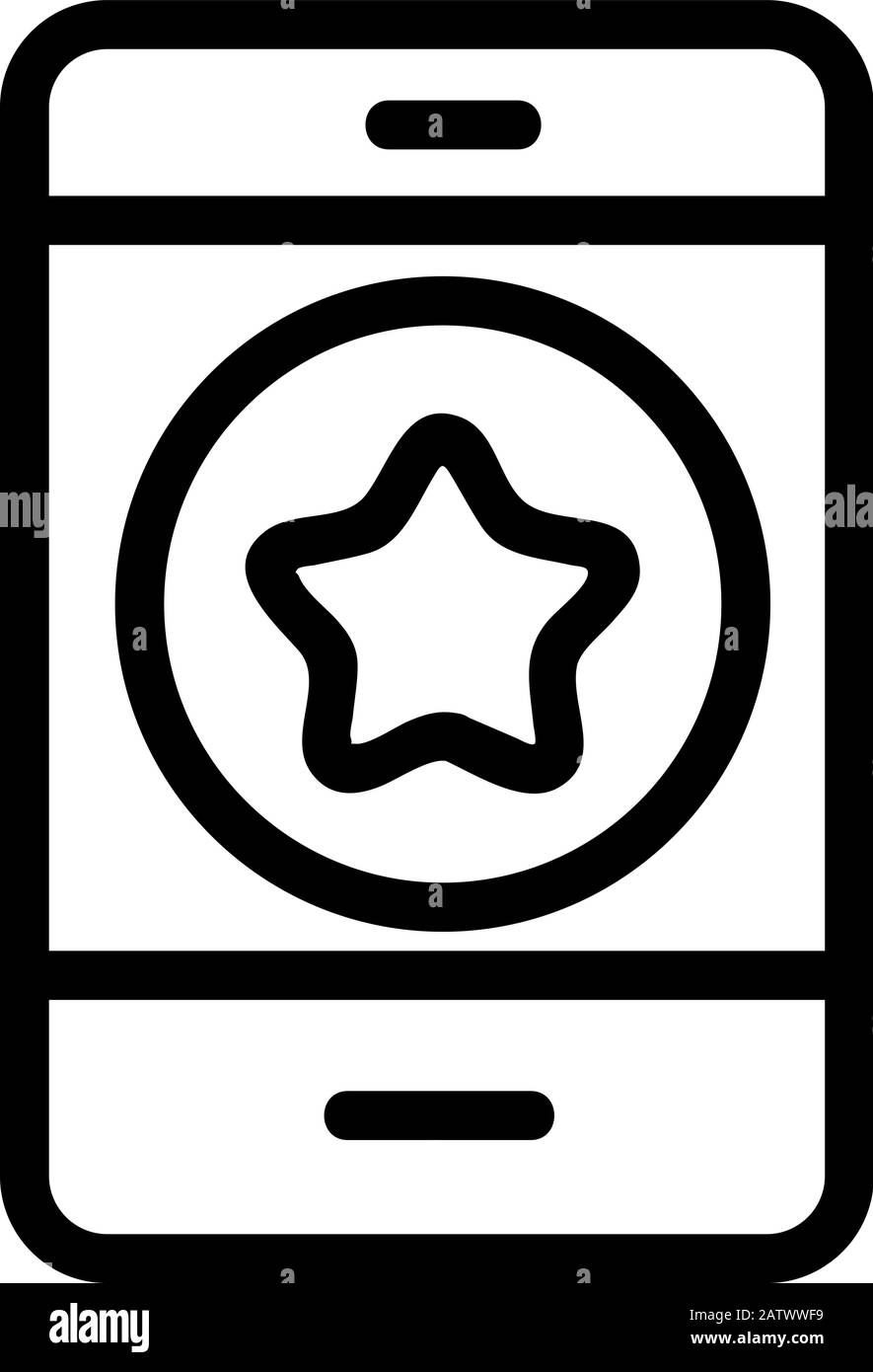 Star phone icon vector. Isolated contour symbol illustration Stock ...