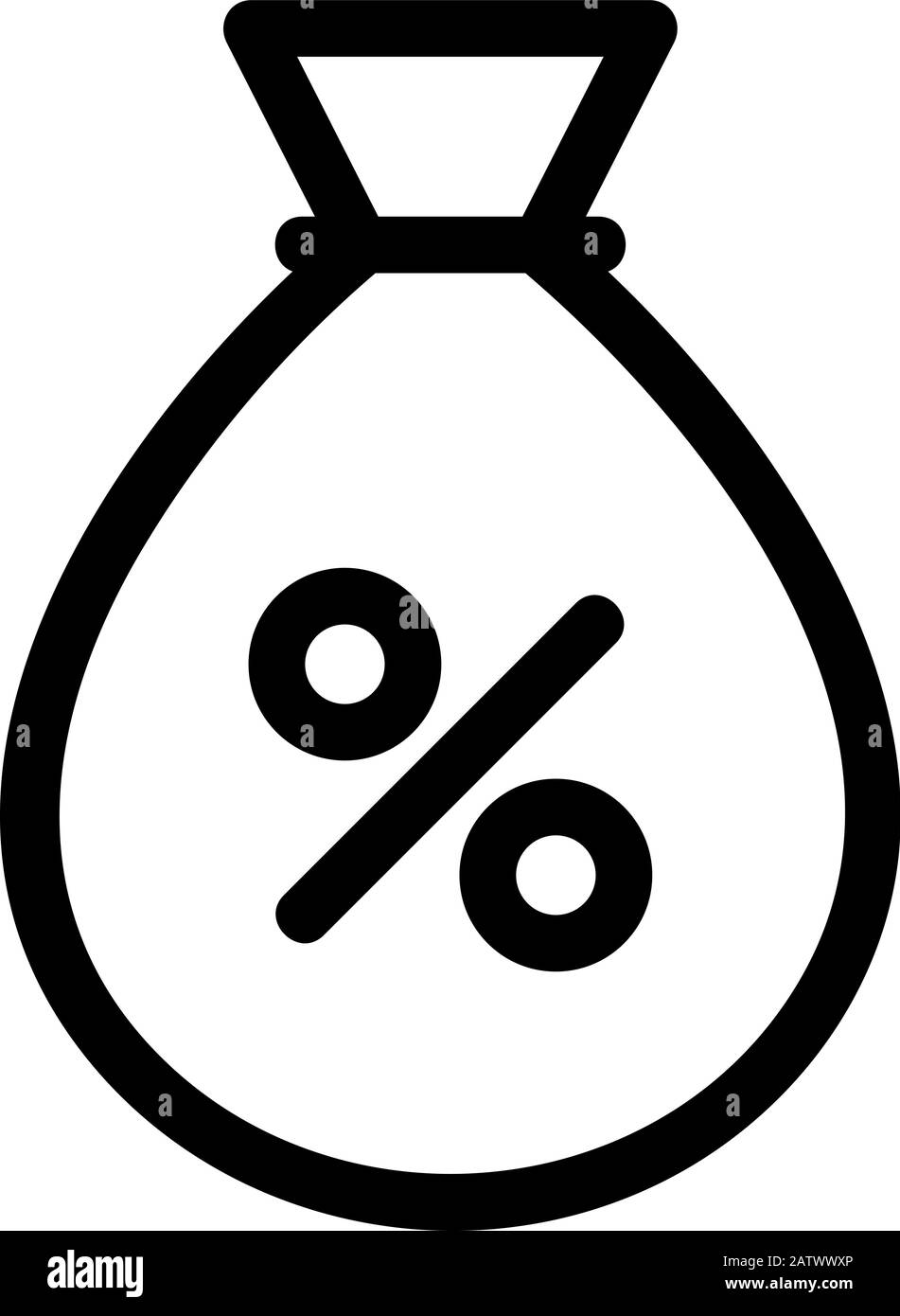 Bag percentage icon vector. Isolated contour symbol illustration Stock ...