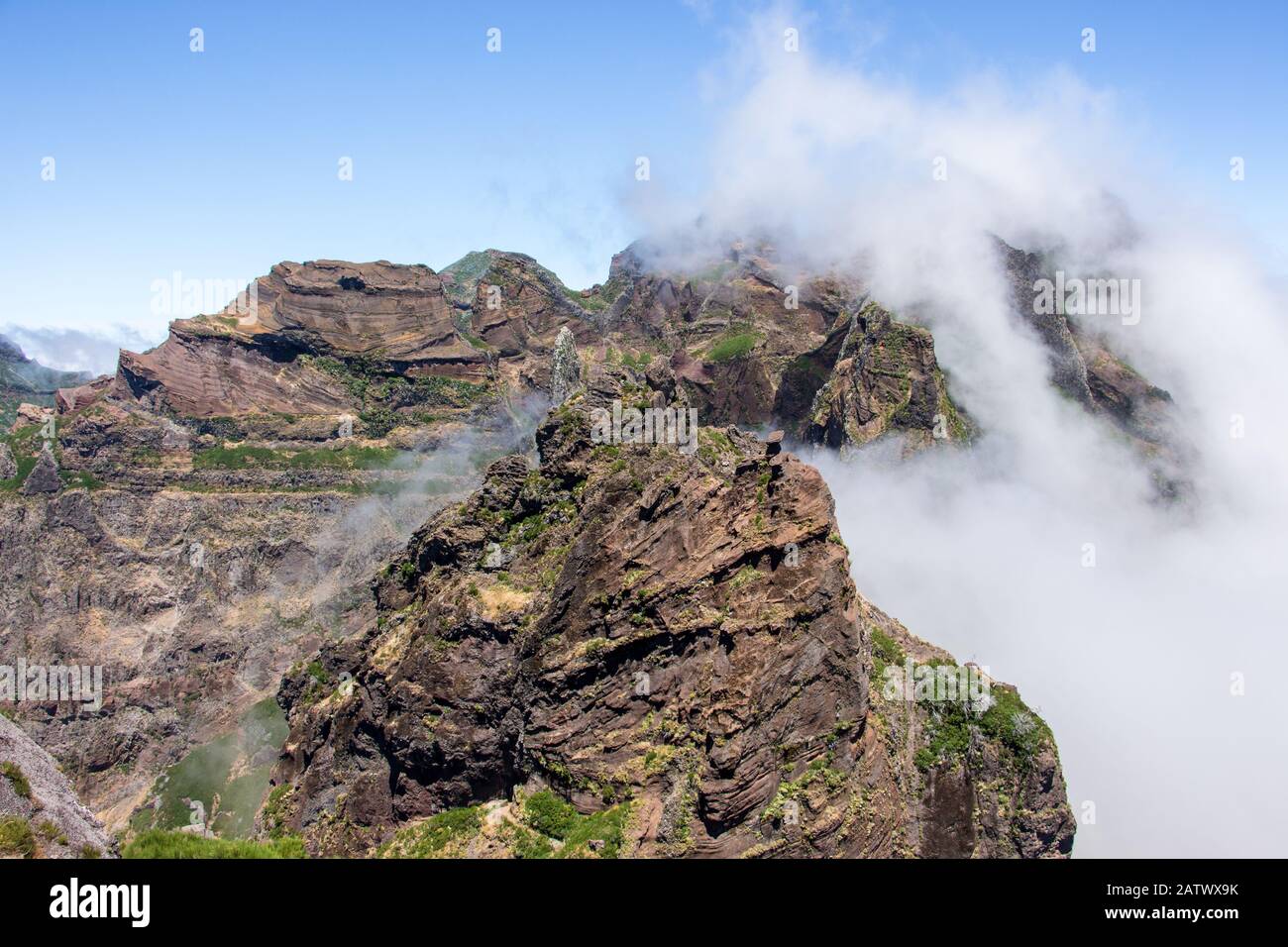 Madeira mountains high over the sky with sea of clouds Stock Photo - Alamy