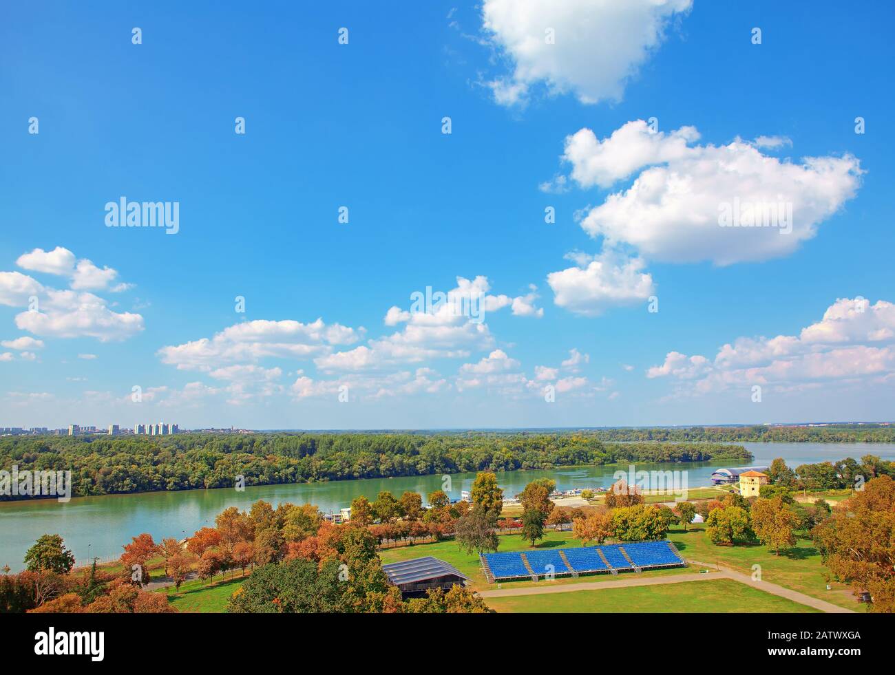Panoramic view of Danube riverside in Belgrade Stock Photo - Alamy
