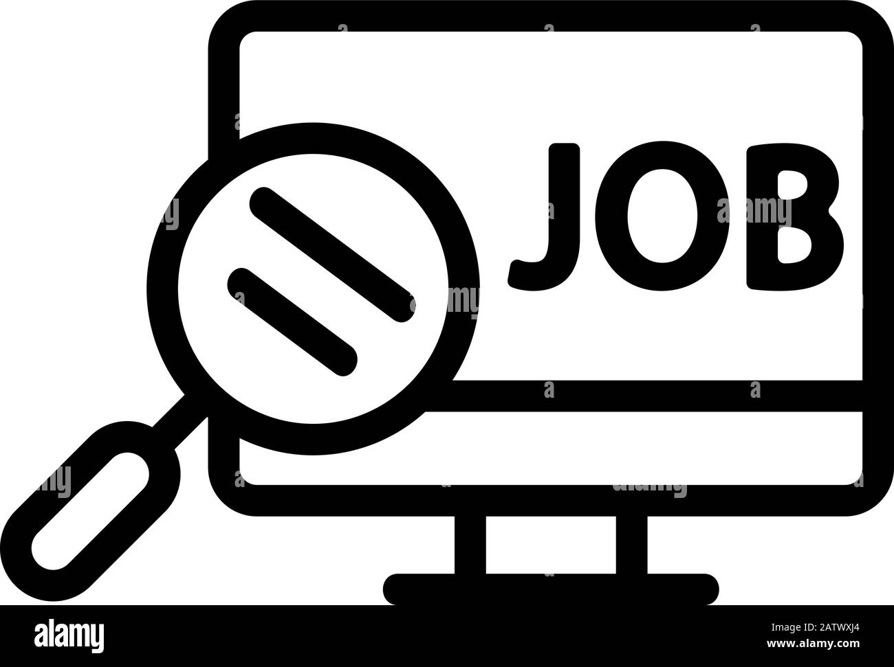 Search for work icon vector. Isolated contour symbol illustration Stock ...