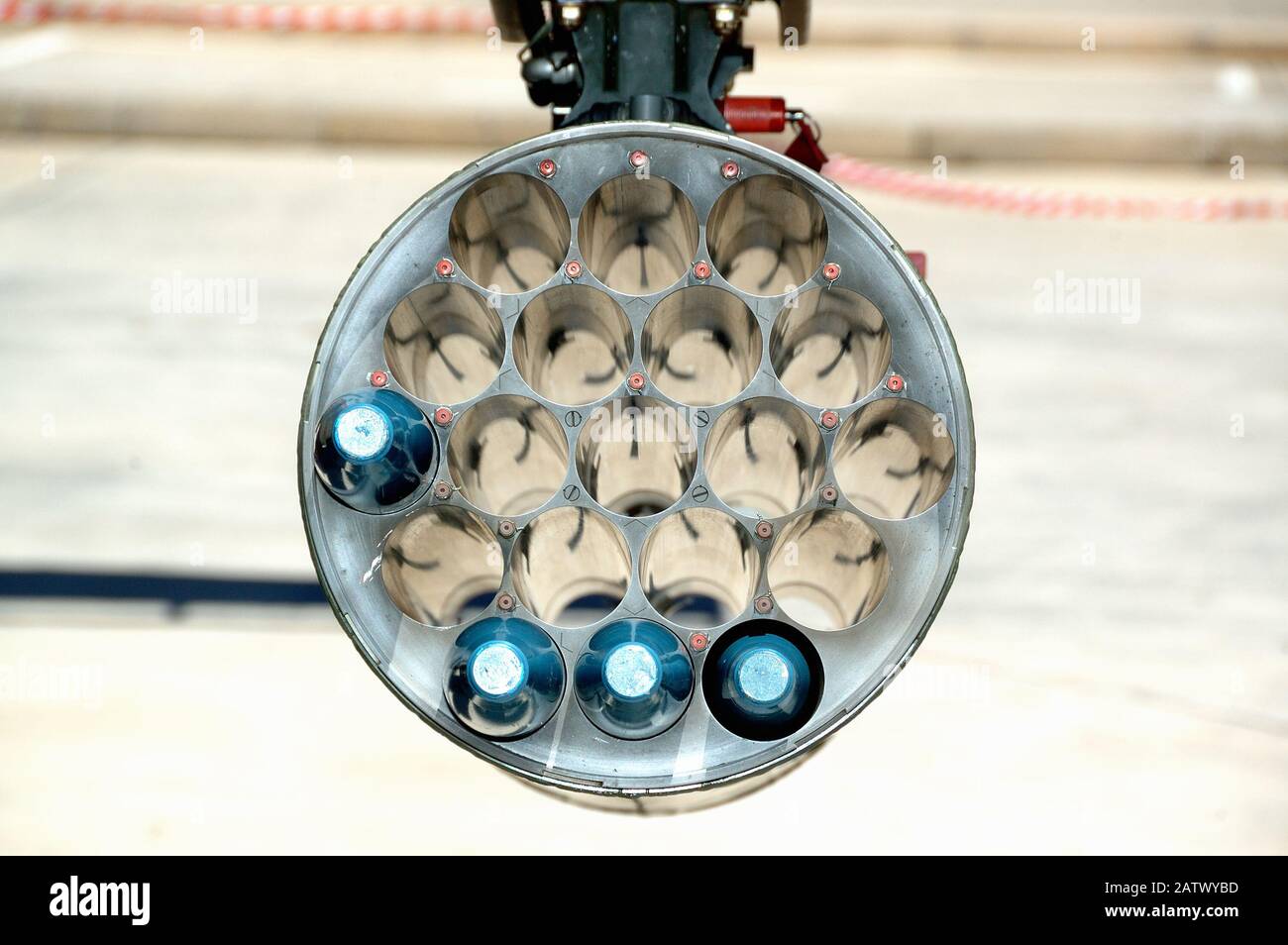 BLOEMFONTEIN, SOUTH AFRICA - NOVEMBER 1, 2008: A 70 mm rocket launcher ...