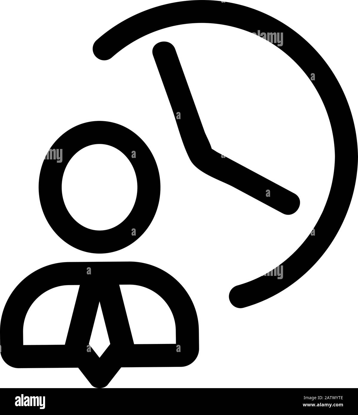 Working time icon vector. Isolated contour symbol illustration Stock ...