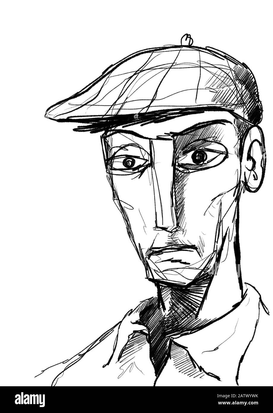 Old vintage man flat cap Black and White Stock Photos & Images - Alamy