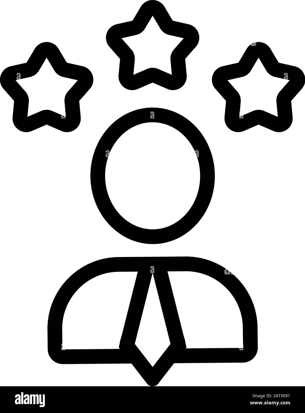 The person is the top employee of the icon vector. Isolated contour ...