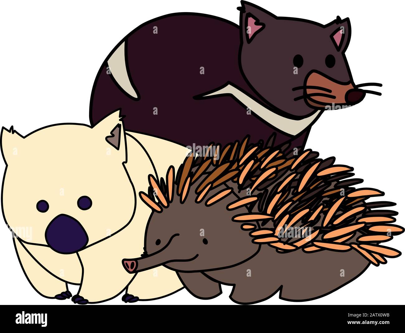 animals of australia on white background vector illustration design ...
