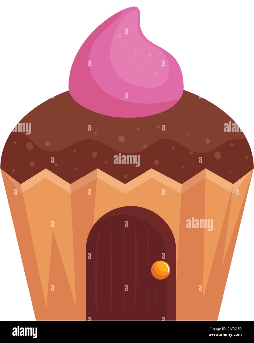 cupcake house delicious isolated icon Stock Vector Image & Art - Alamy
