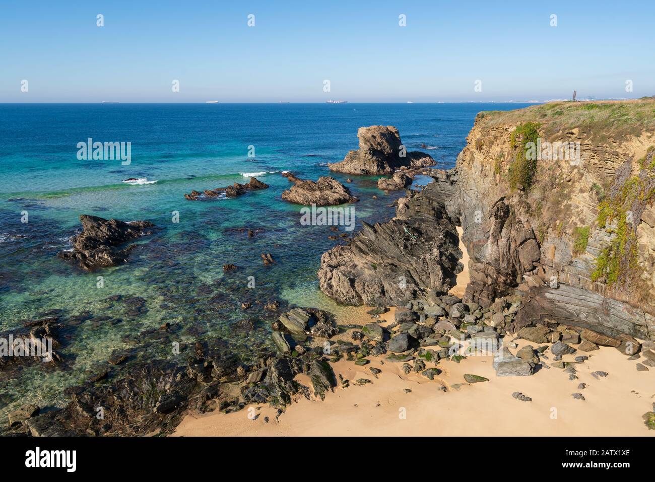 Praia da Samoqueira beach in Portugal Stock Photo - Alamy