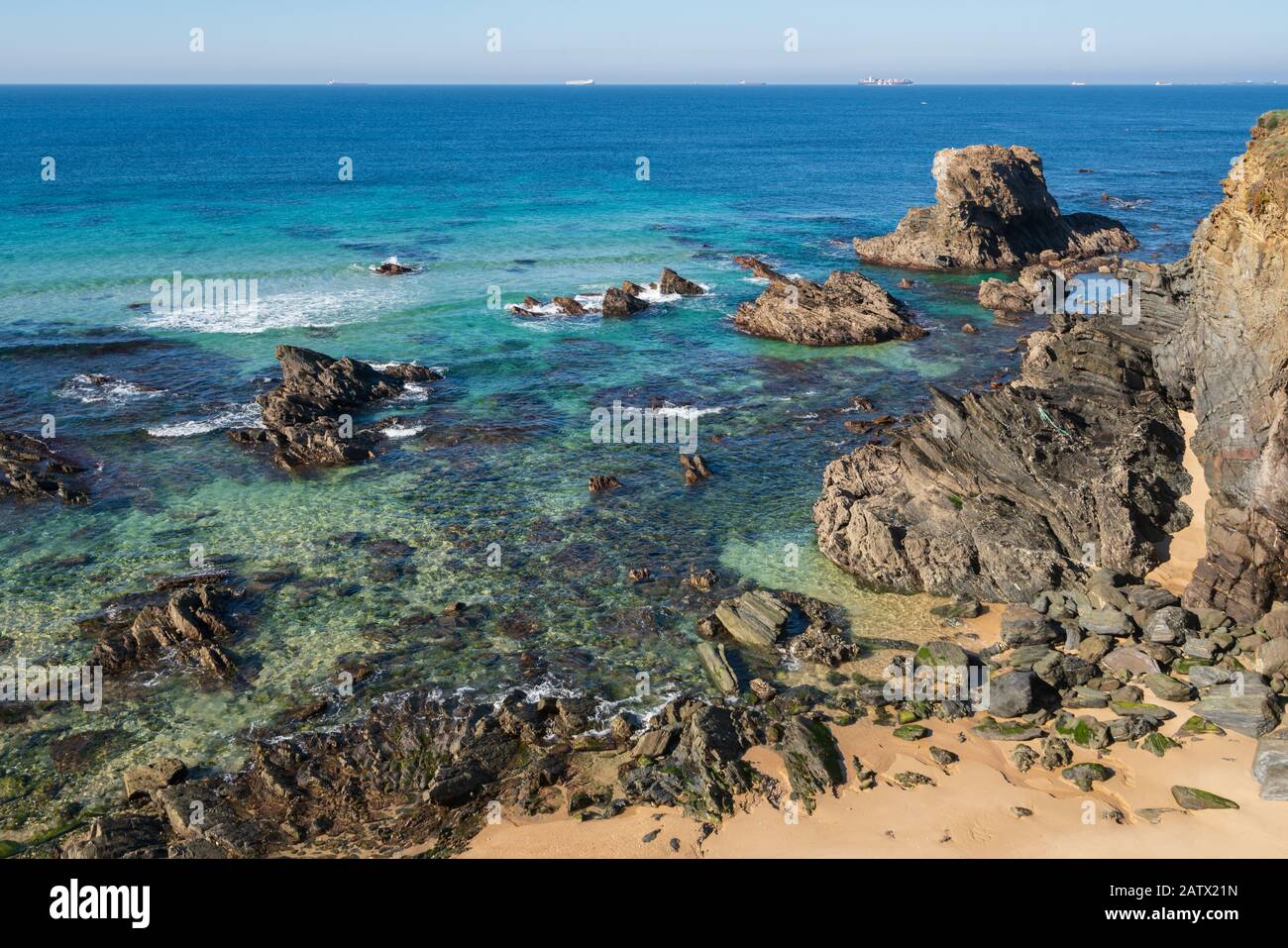 Praia da Samoqueira beach in Portugal Stock Photo - Alamy