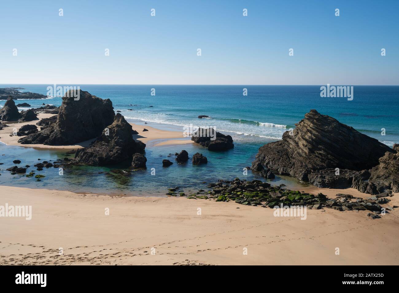 Praia da Samoqueira beach in Portugal Stock Photo - Alamy