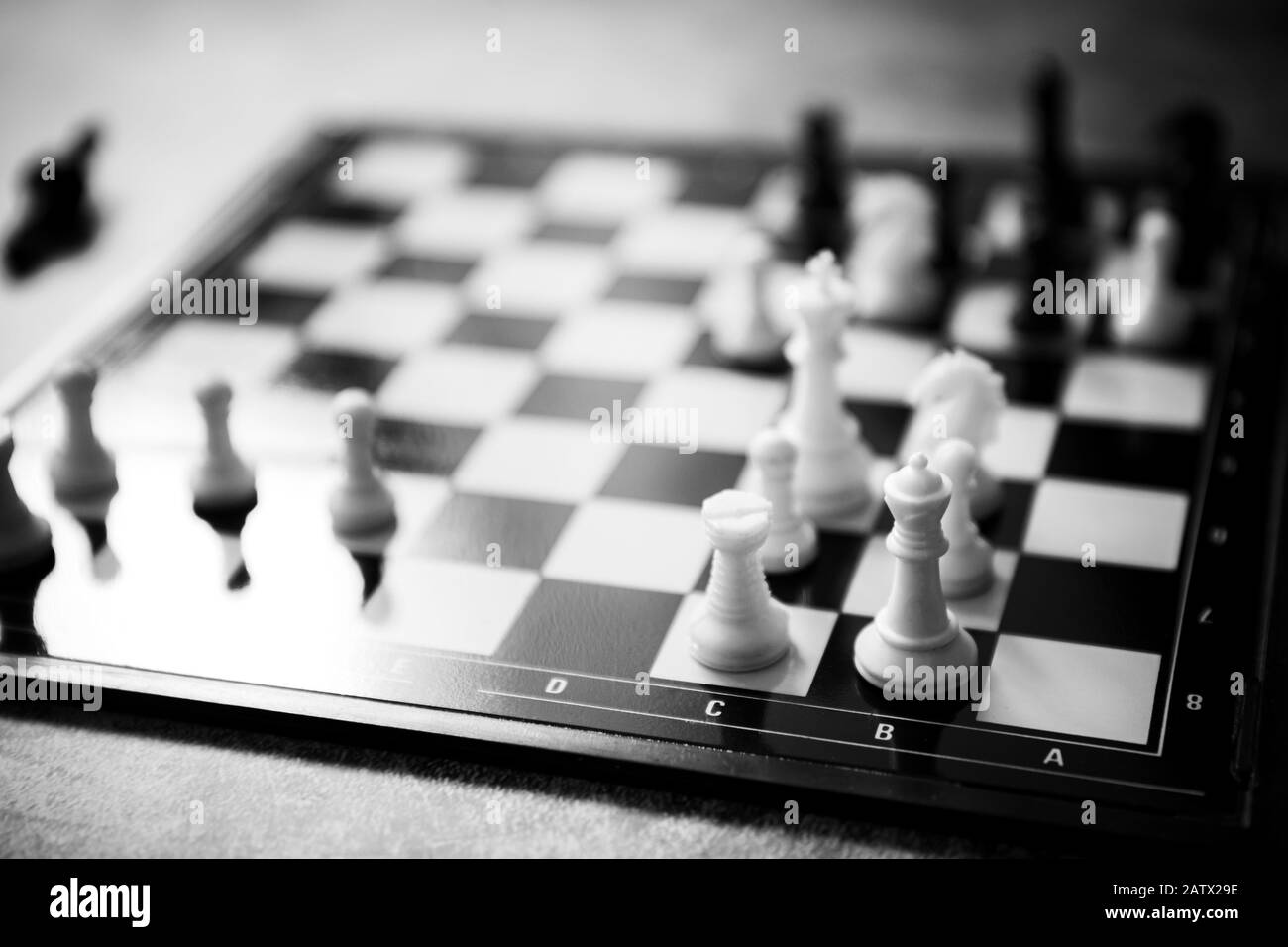chess figures, a chess game on a modern plastic chessboard Stock Photo ...