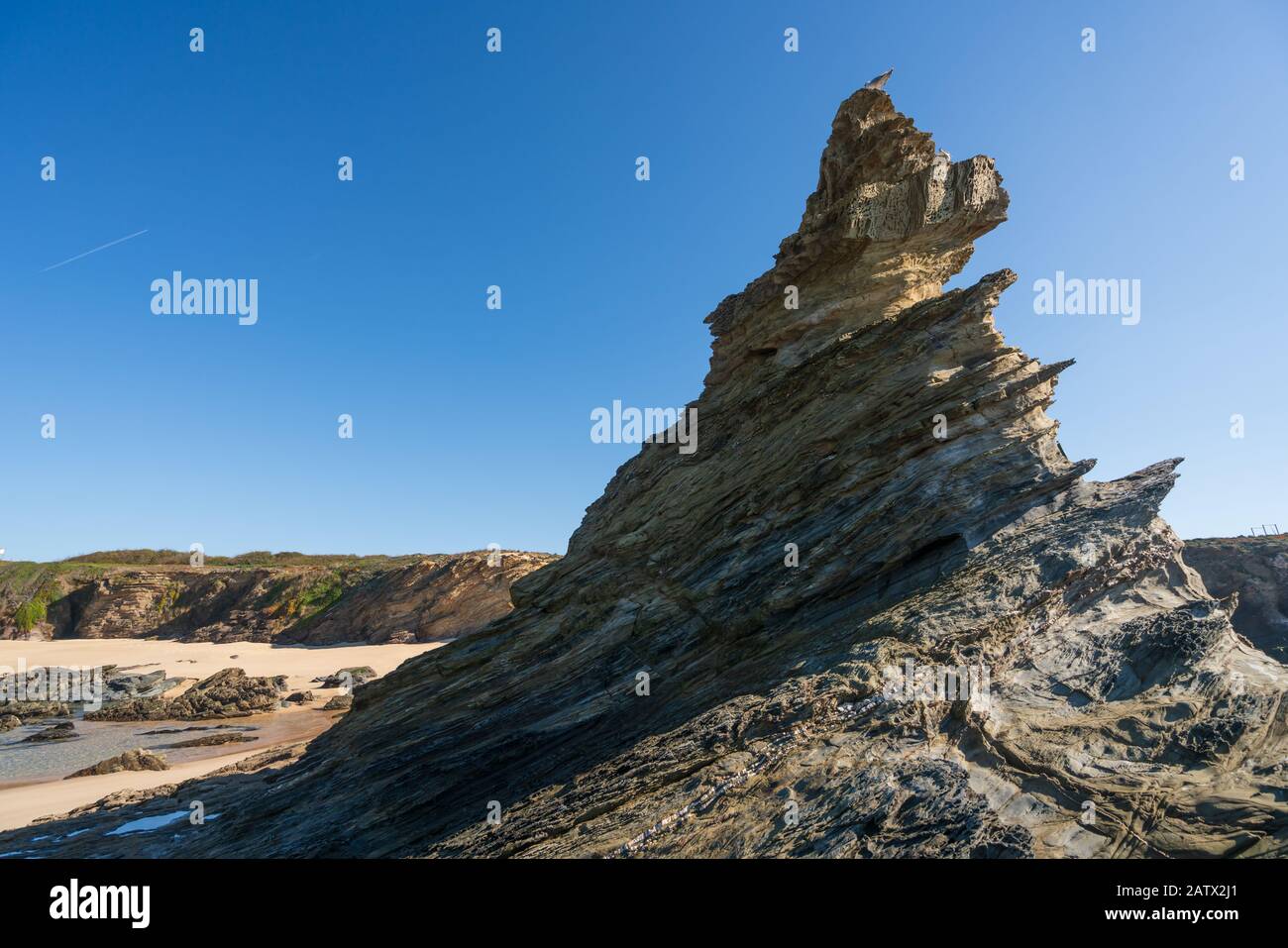 Praia da Samoqueira beach in Portugal Stock Photo - Alamy