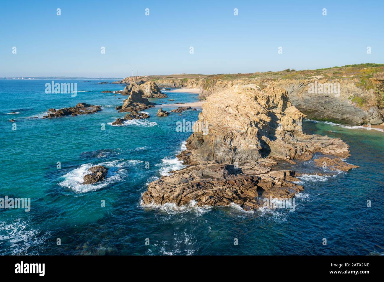 Praia da Samoqueira beach in Portugal Stock Photo - Alamy