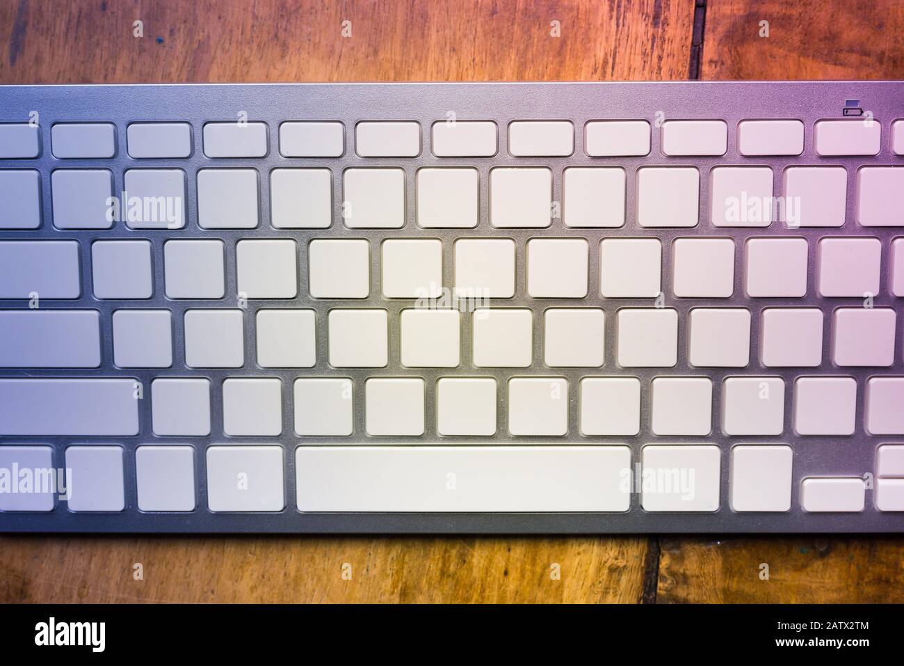Silver computer keyboard with blank buttons. Vintage style image Stock ...