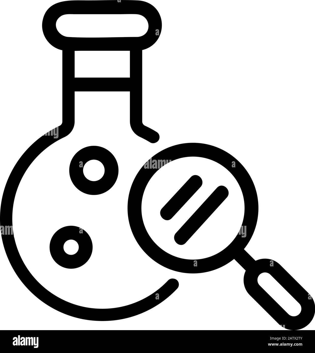 Lab magnifying glass icon vector. Isolated contour symbol illustration ...