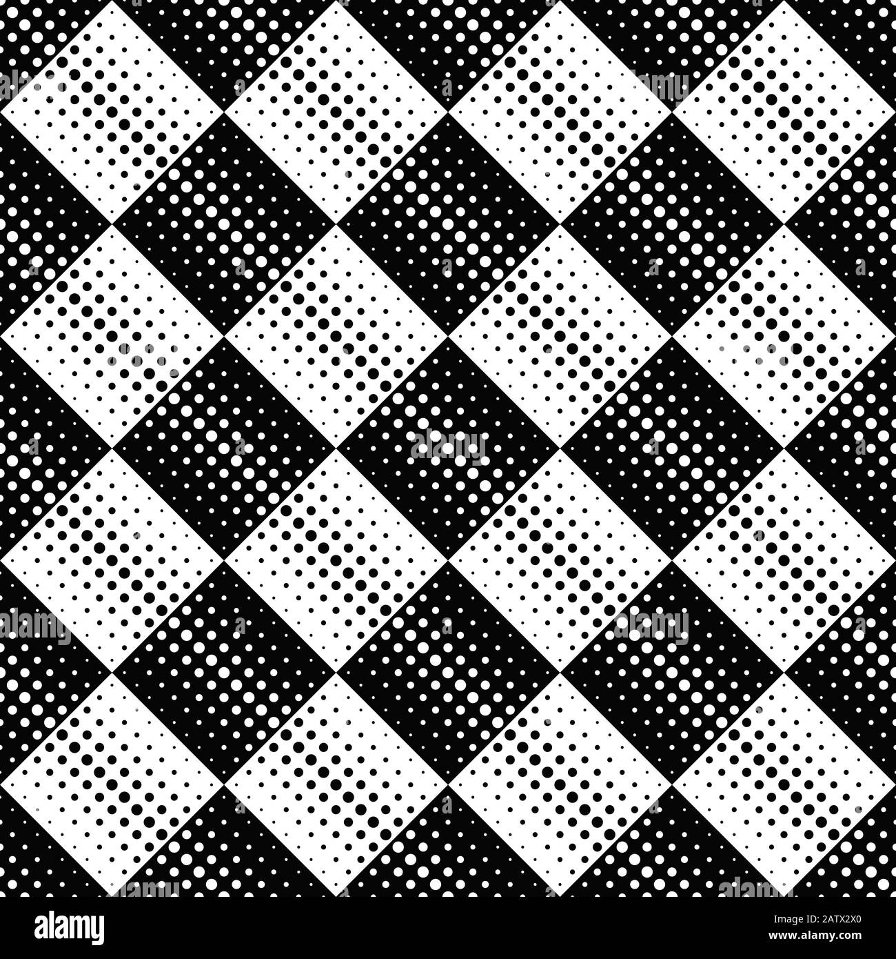 Seamless Monochrome Geometrical Circle Pattern Background Black And White Abstract Vector