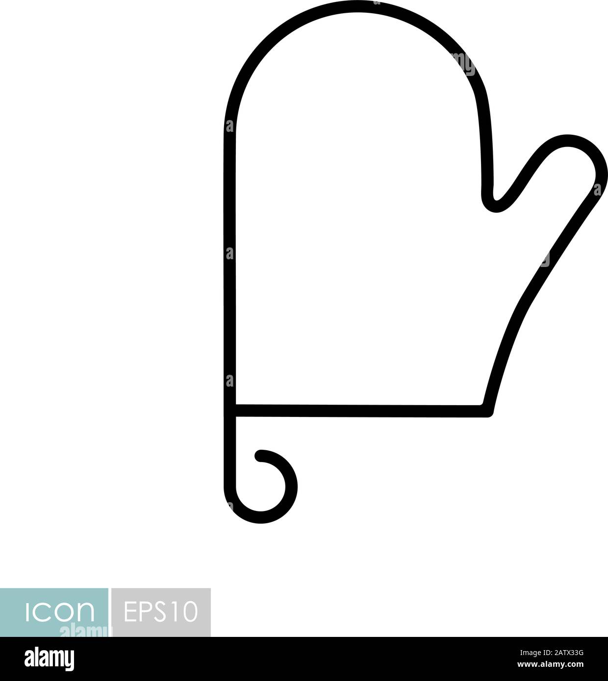 Close up of kitchen protective glove vector icon. Graph symbol for ...