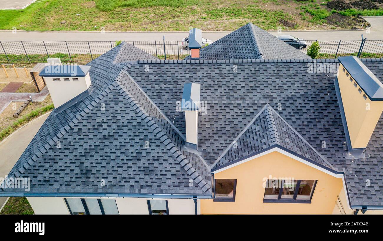 Soft roof, roof tiles, flexible shingles. Roof tiling texture. Flexible ...