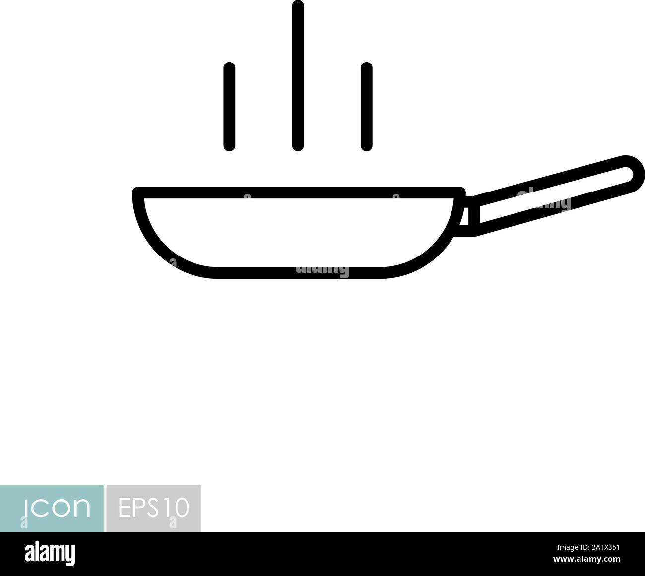 Frying pan vector icon. Kitchen appliance. Graph symbol for cooking web ...