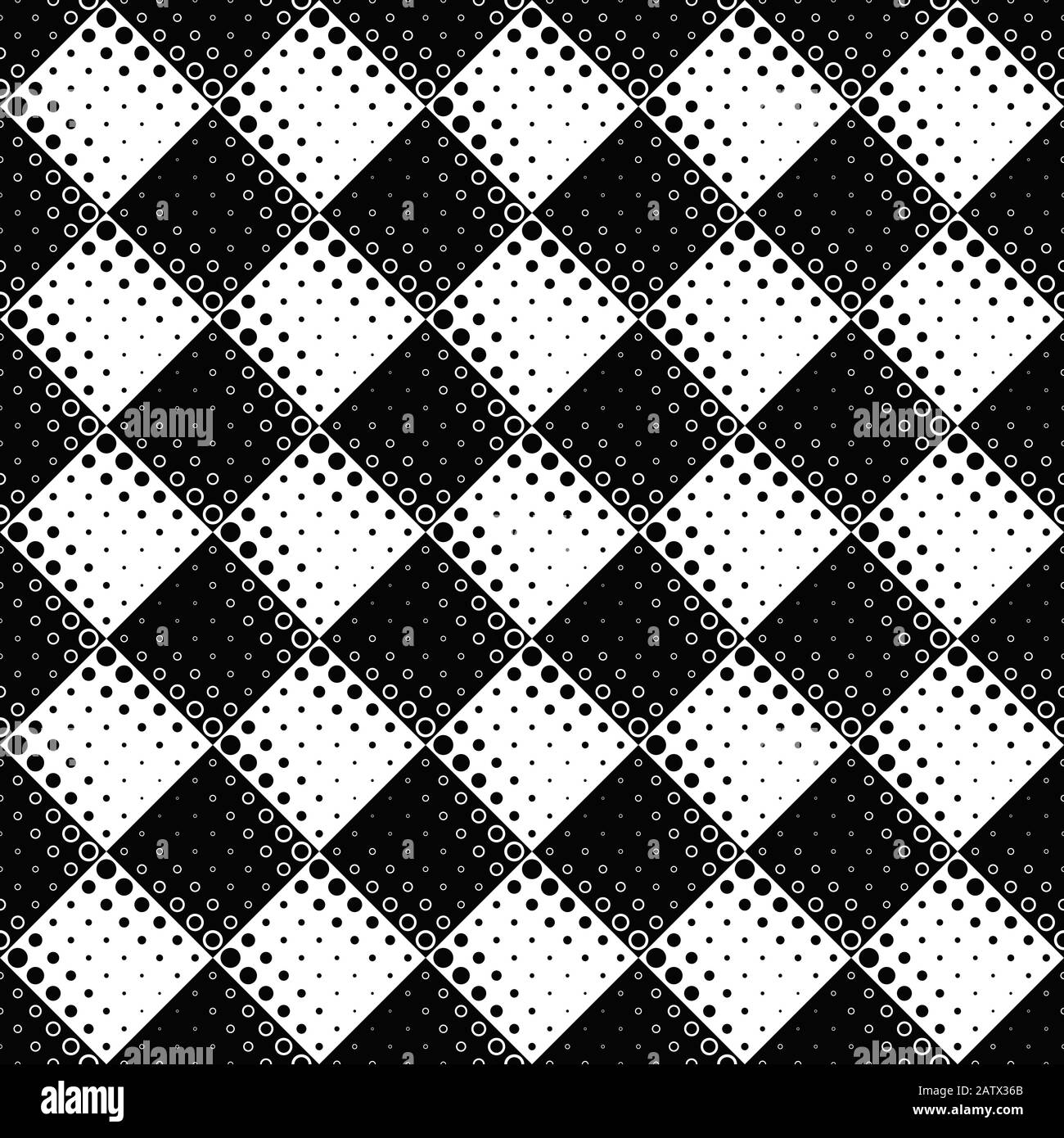 Black And White Seamless Abstract Circle Pattern Background Design Monochrome Vector Graphic