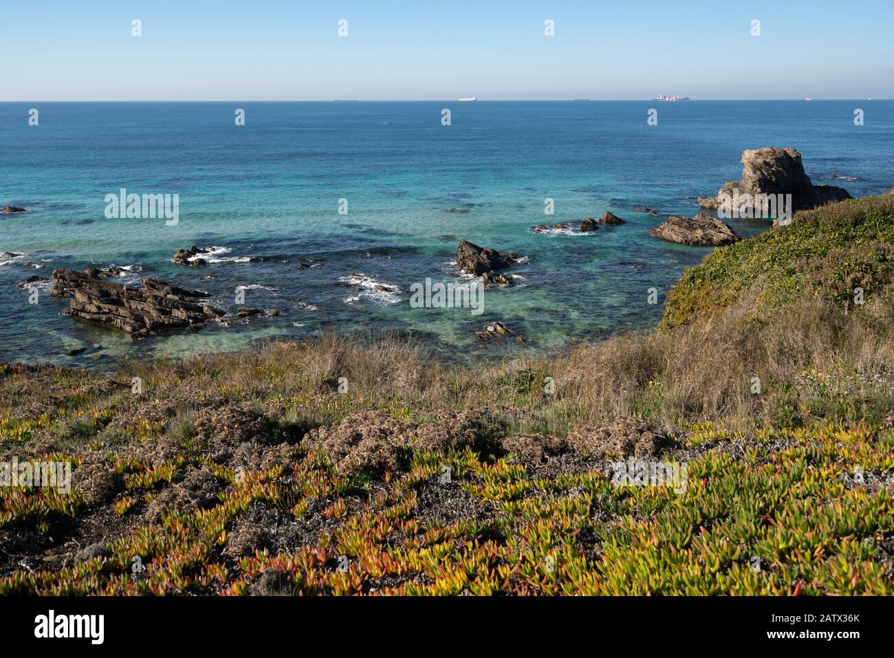 Praia da Samoqueira beach in Portugal Stock Photo - Alamy