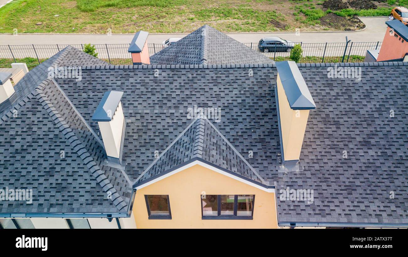 Soft roof, roof tiles, flexible shingles. Roof tiling texture. Flexible ...