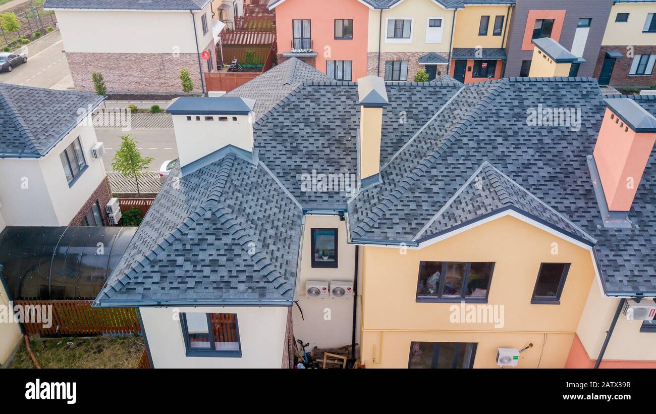 Soft roof, roof tiles, flexible shingles. Roof tiling texture. Flexible ...