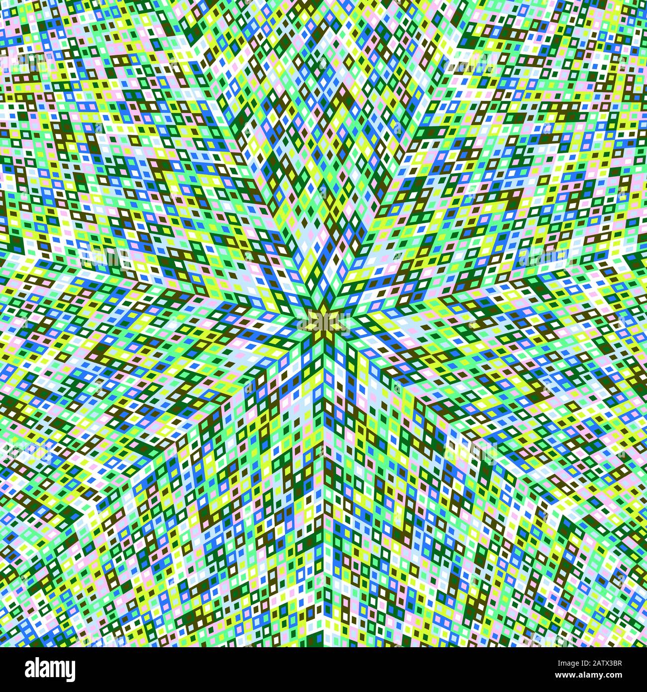 Geometrical Hypnotic Round Tiled Mosaic Pattern Background Circular Psychedelic Colorful