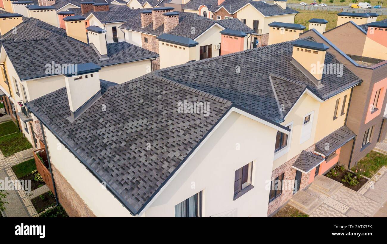 Soft roof, roof tiles, flexible shingles. Roof tiling texture. Flexible ...