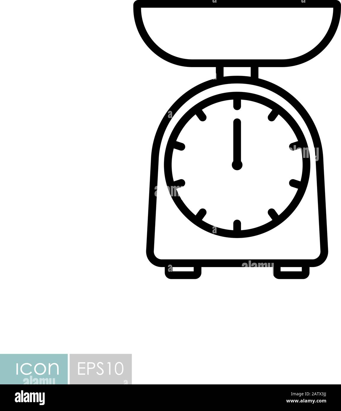 Scales vector icon. Kitchen appliance. Graph symbol for cooking web ...