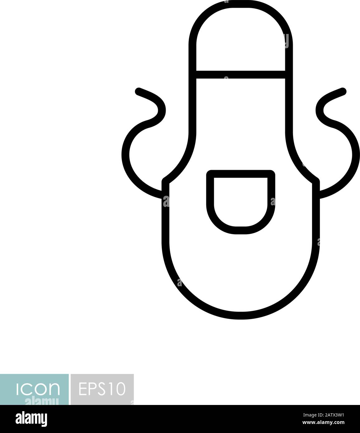 Kitchen apron protective garment vector icon. Graph symbol for cooking ...