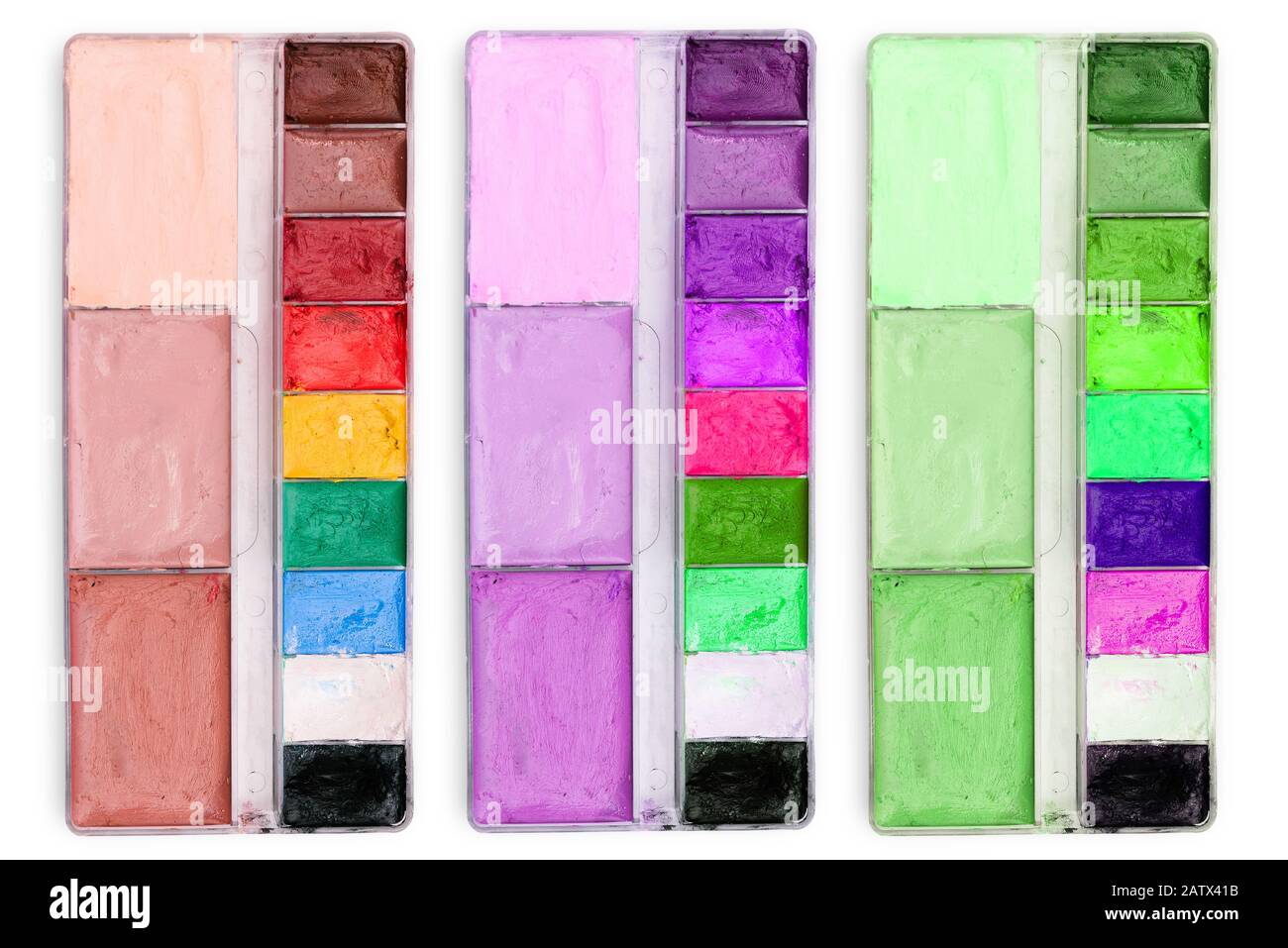 Palettes with different shades of colors. Artist's tools for drawing ...