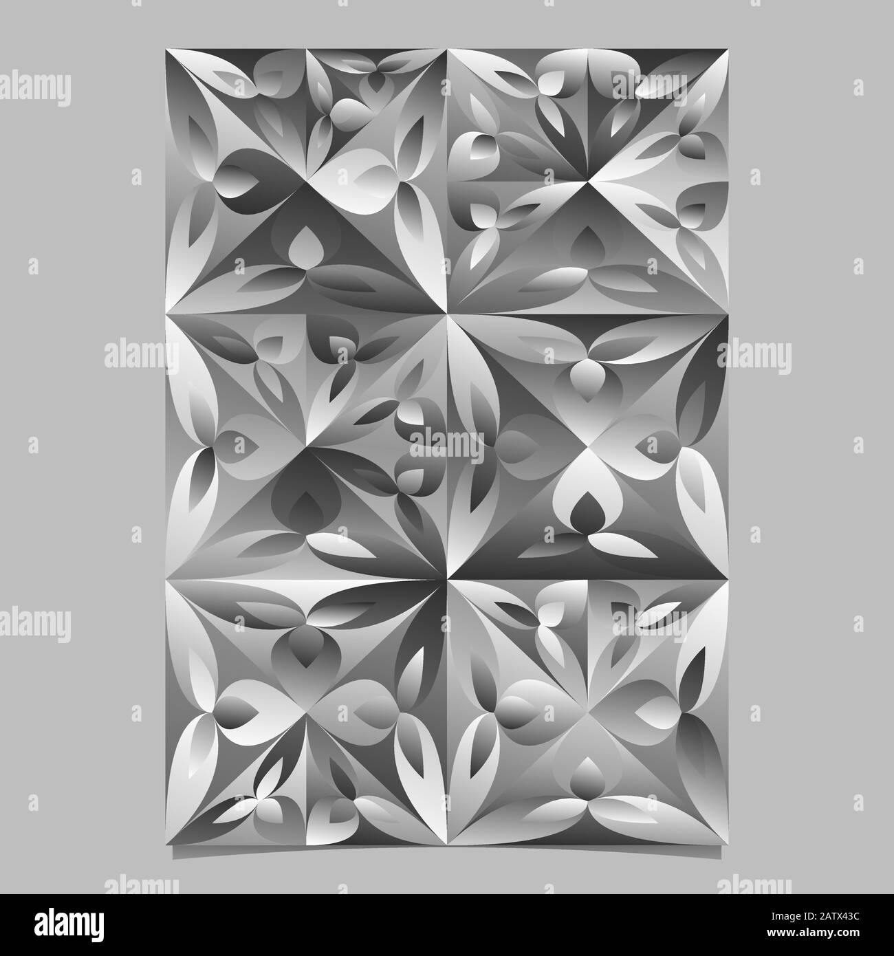 Geometrical triangular flower pattern background design - gray abstract ...