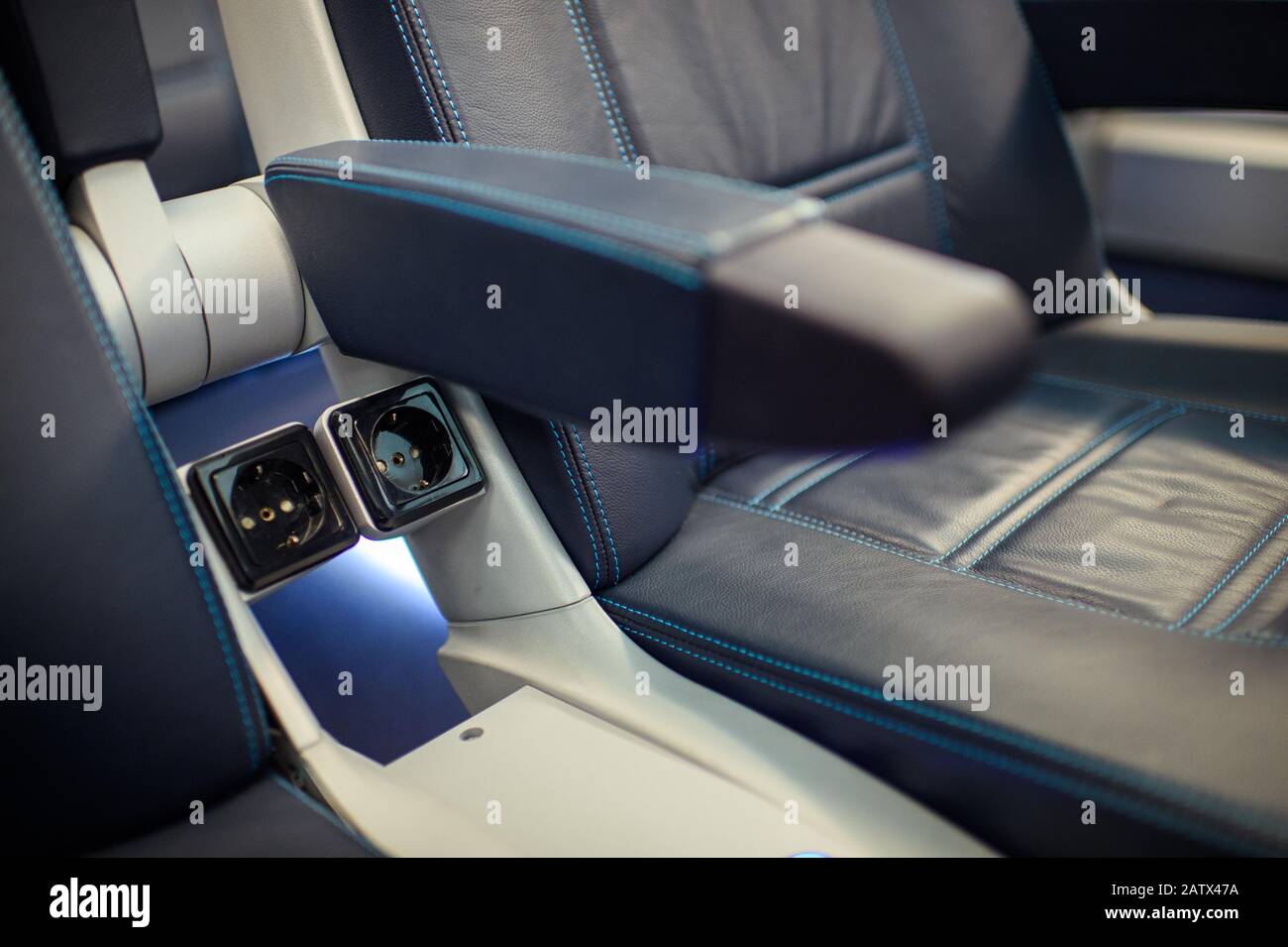 05 February 2020, Berlin: Sockets for passengers can be seen in the ...