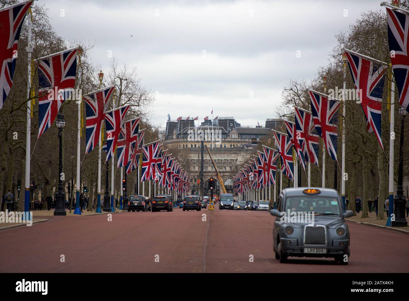 British flags line The Mall in London, England Stock Photo - Alamy