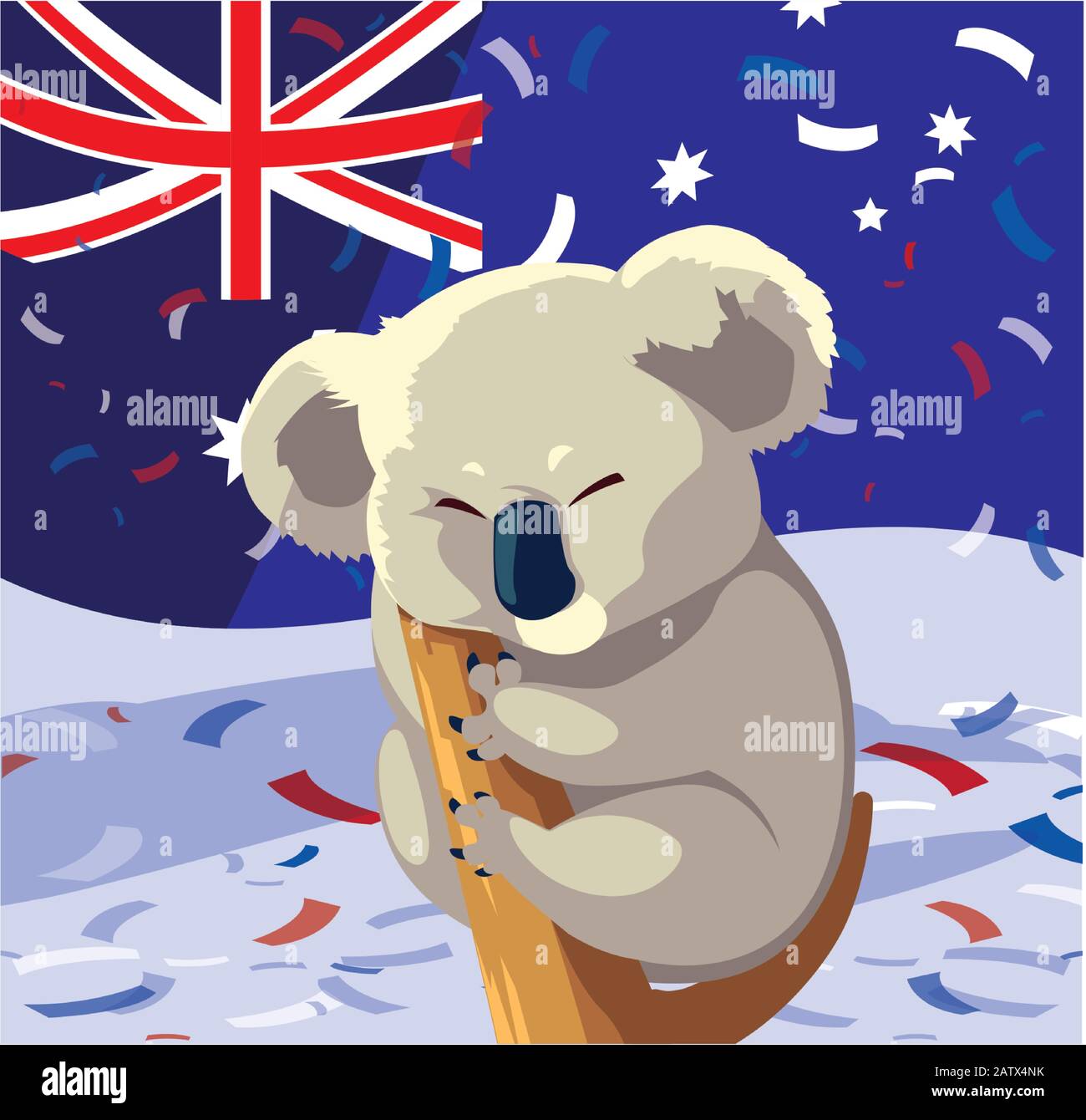 koala with australia flag in the background vector illustration design ...