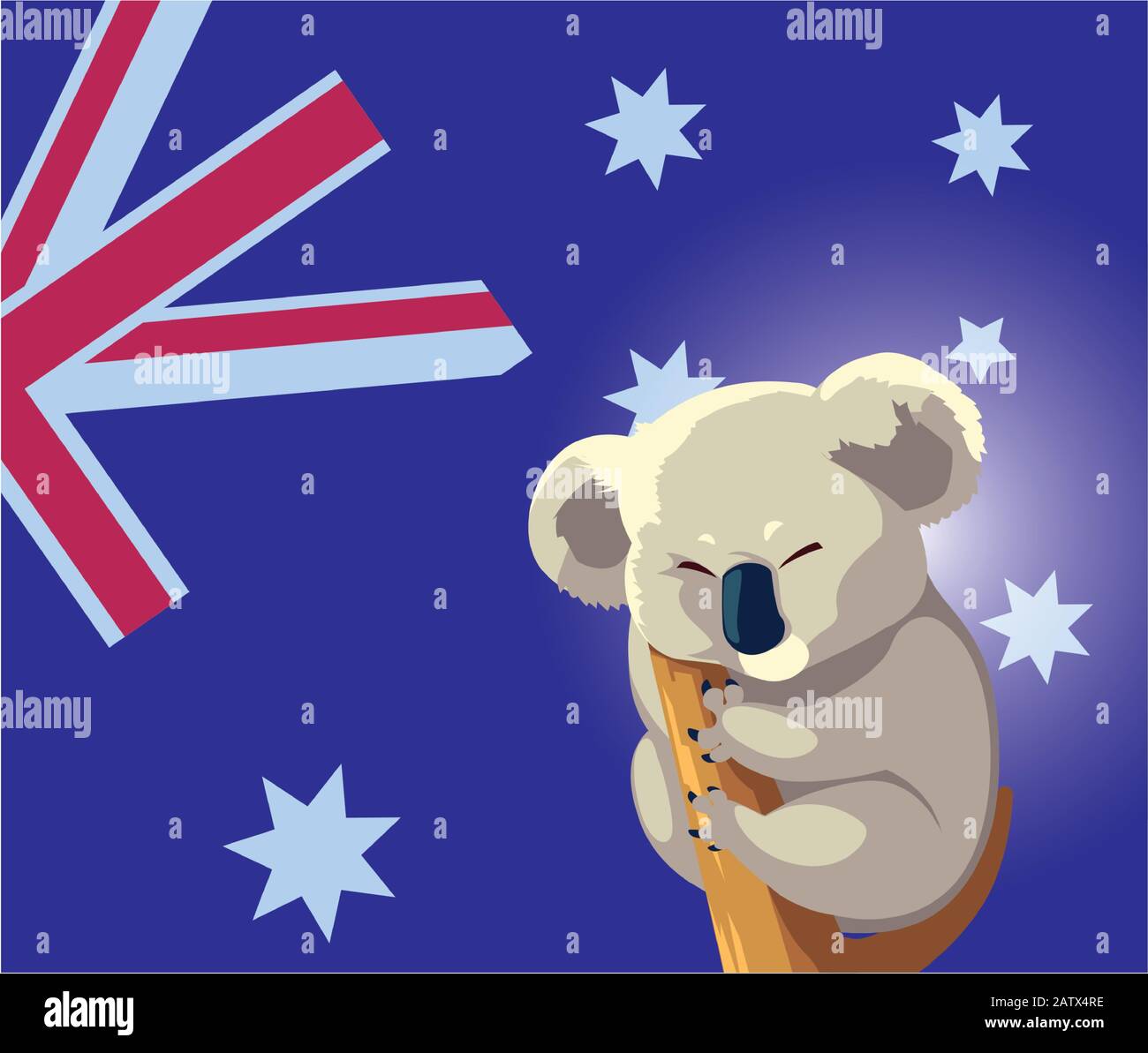 koala with australia flag in the background vector illustration design ...