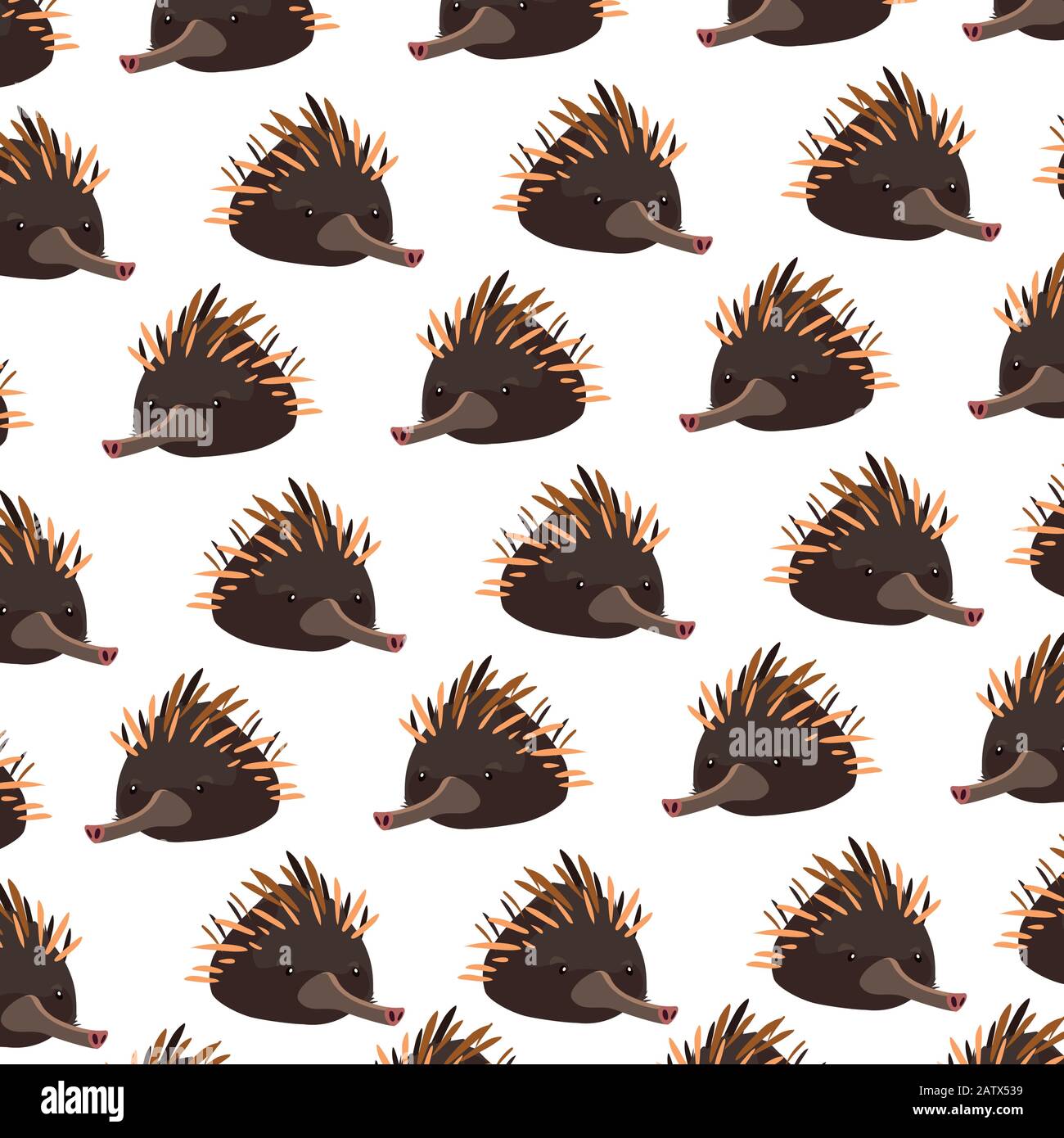 pattern head of echidna on white background vector illustration design ...