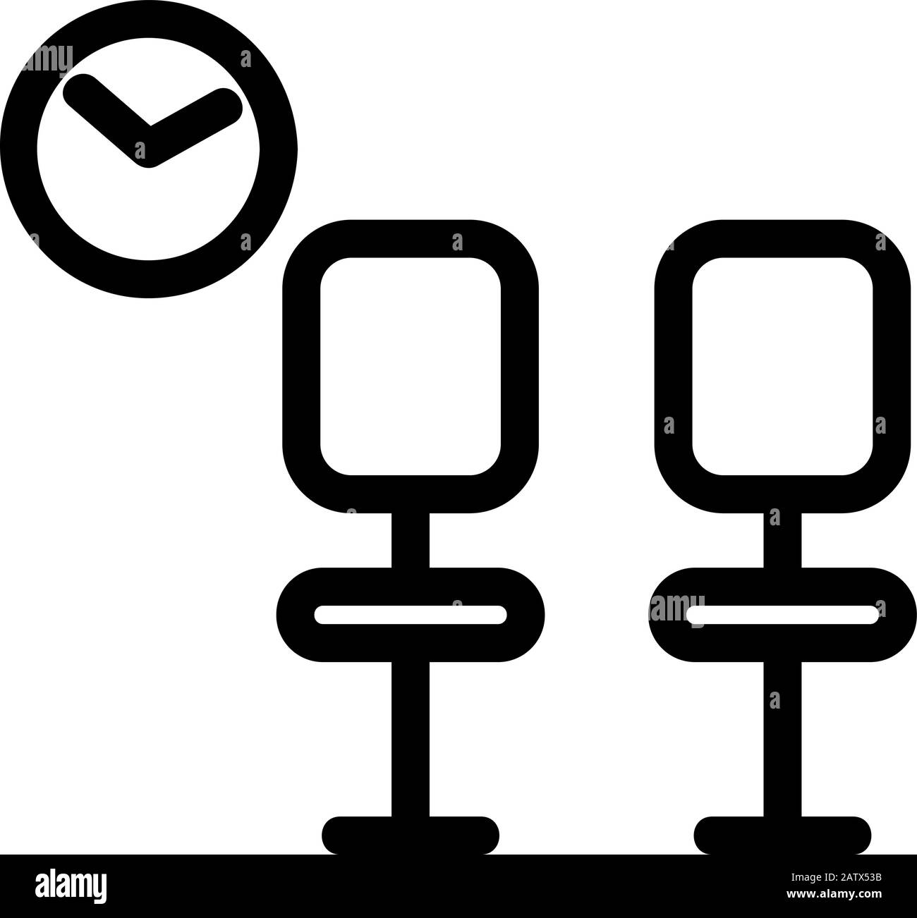 Two chairs being an icon vector. Isolated contour symbol illustration ...