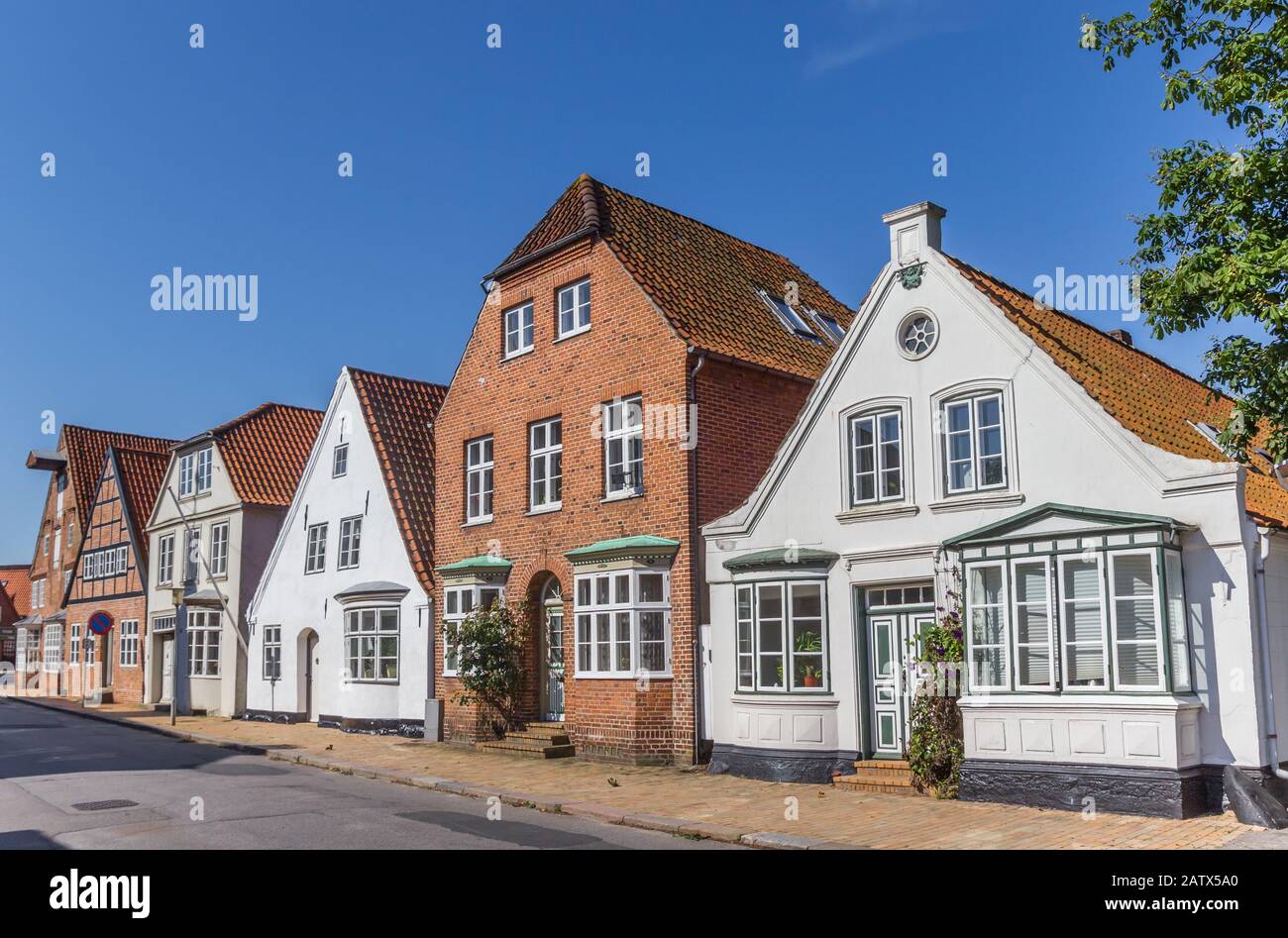 Old houses in the main street of Tonder, Denmark Stock Photo - Alamy