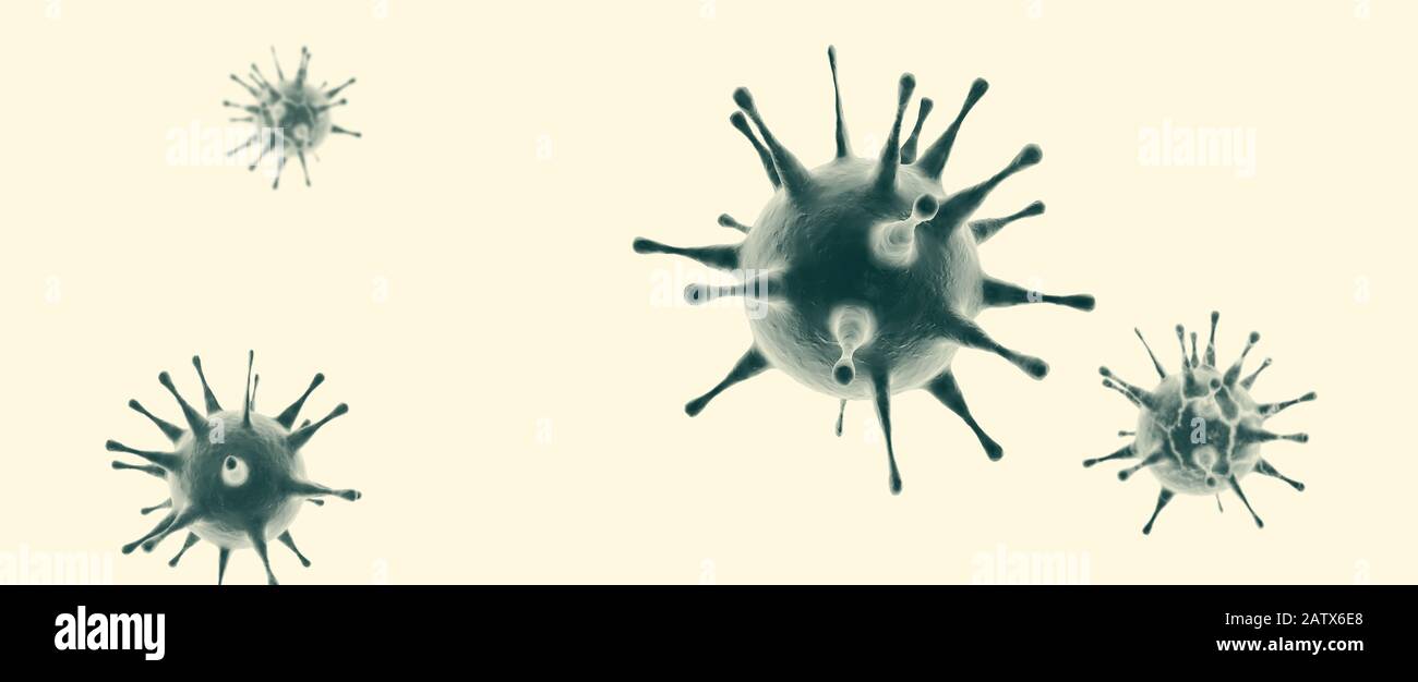 Microscopic view of influenza virus cells Stock Photo - Alamy