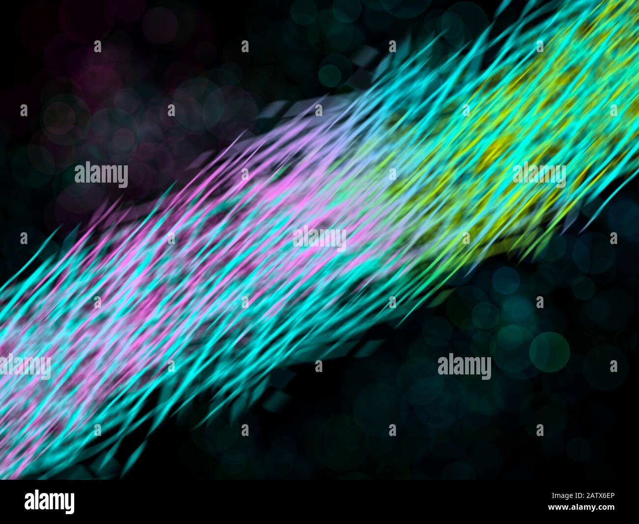 Multi-colored lines in motion on a black background. Abstract ...