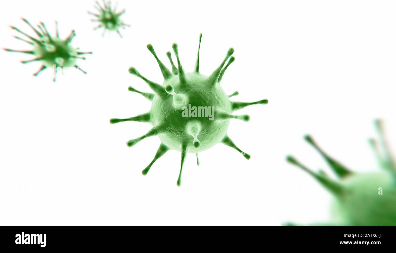 Microscopic view of influenza virus cells Stock Photo - Alamy
