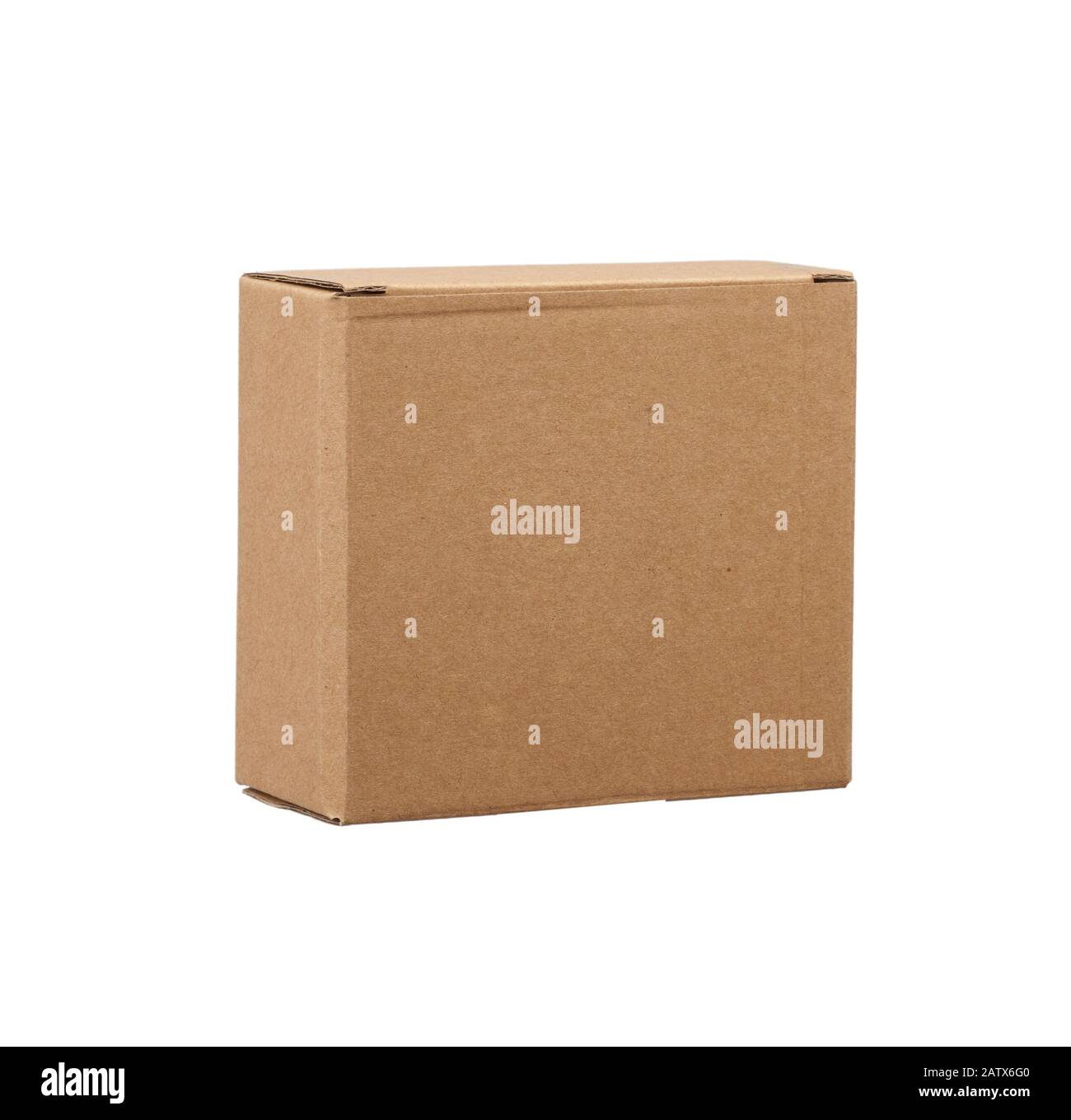 closed brown square cardboard box for transporting goods isolated on ...