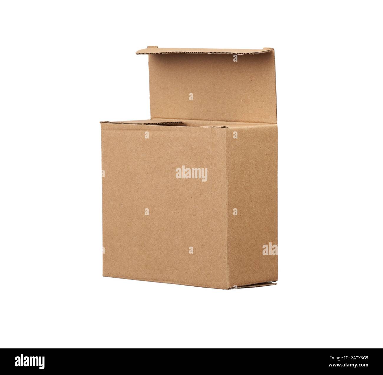open brown square cardboard box for transporting goods isolated on ...