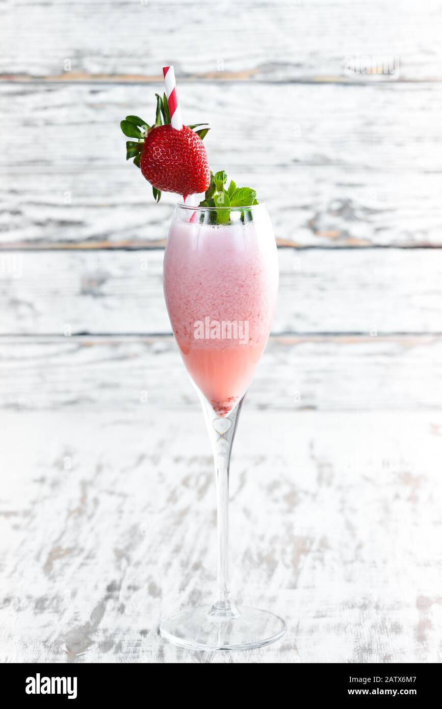 Strawberry Cocktail. Top view Stock Photo - Alamy