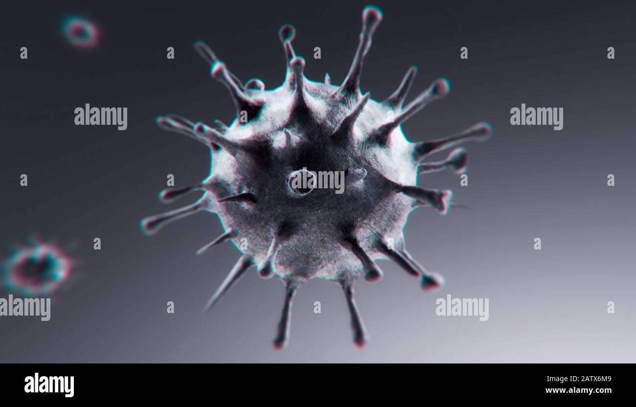 Microscopic view of influenza virus cells Stock Photo - Alamy