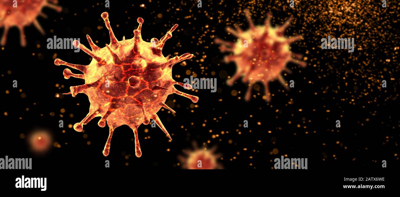 Microscopic view of influenza virus cells Stock Photo - Alamy