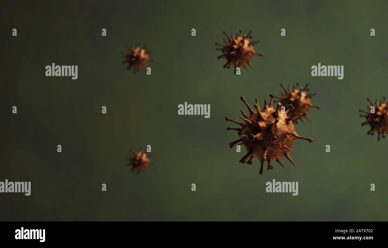 Microscopic view of influenza virus cells Stock Photo - Alamy